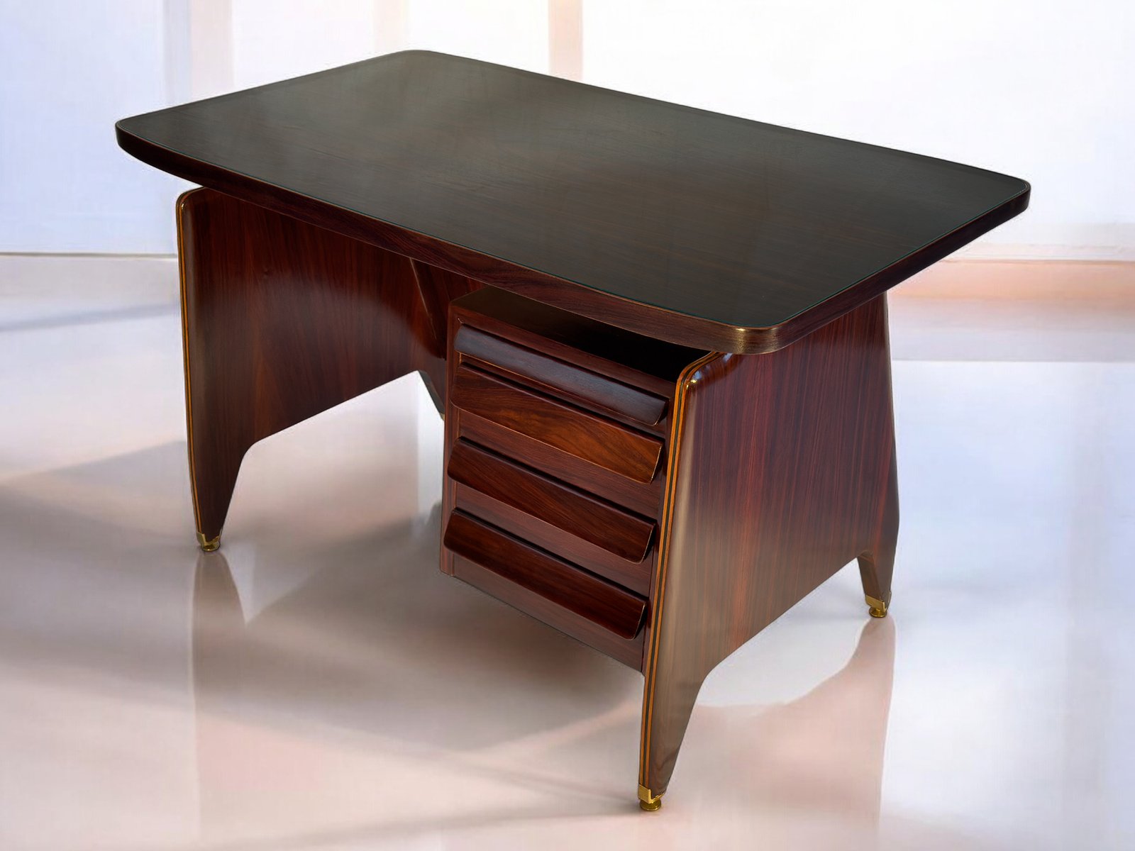 Mid-Century Italian Writing Desk attributed to Vittorio Dassi, 1950s ...