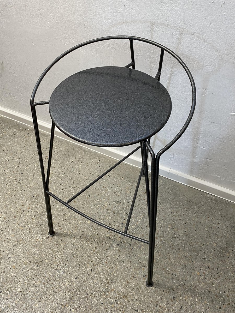 Vintage French Silver Moon Bar Stool by Pascal Morgue for Femorb, 1980s ...