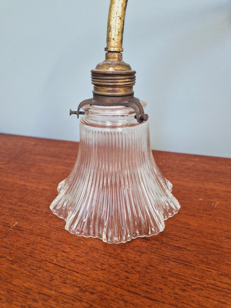 Wall Light in Bronze and Grooved Transparent Glass, 1890s for sale at ...