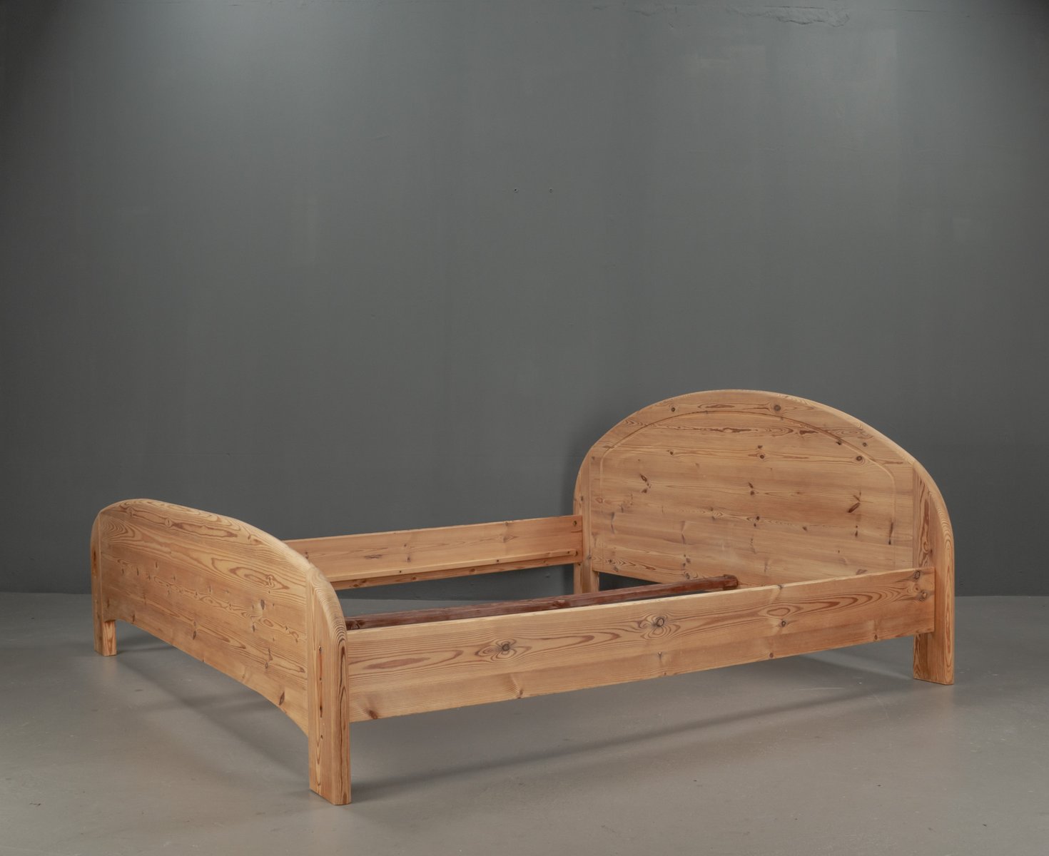Postmodern Scandinavian Double Bed in Softwood, 1980s for sale at Pamono