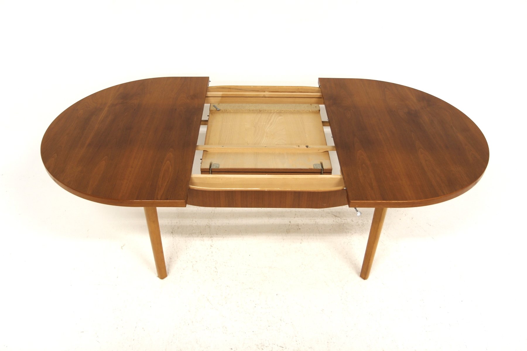 Scandinavian Walnut Dining Table, Sweden, 1960s for sale at Pamono