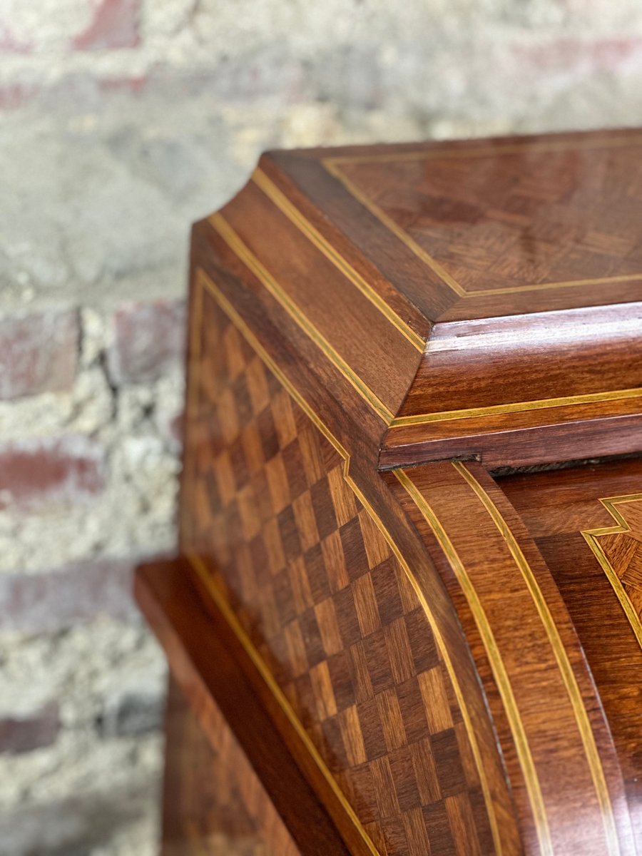 Late 19th Century Louis XVI Cylinder Desk in Cube Marquetry, 1890s for ...