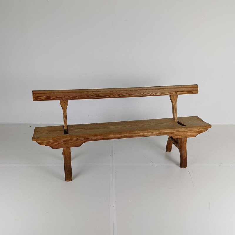Antique Victorian Pitch Pine Bench for sale at Pamono
