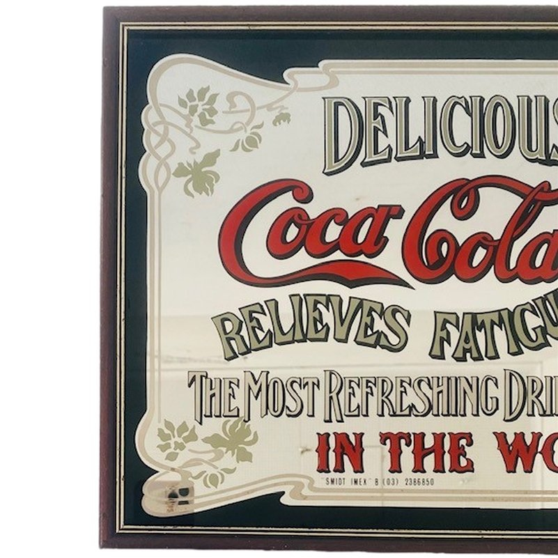 Vintage Art Nouveau Coca Cola Mirror, 1960s for sale at Pamono