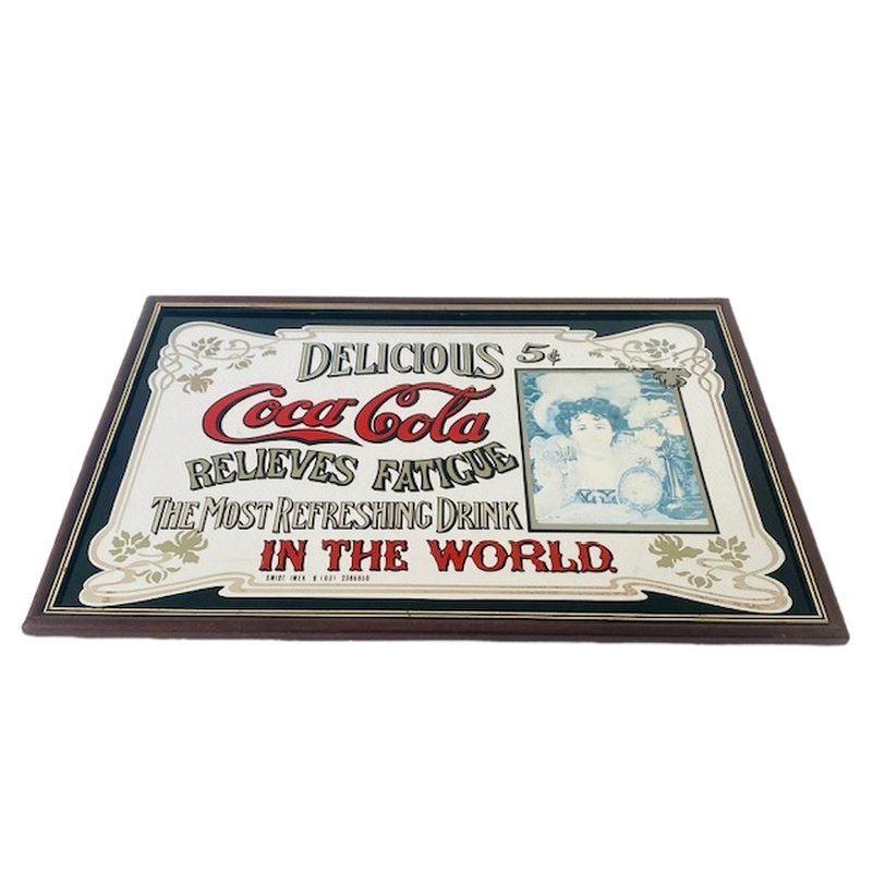 Vintage Art Nouveau Coca Cola Mirror, 1960s for sale at Pamono