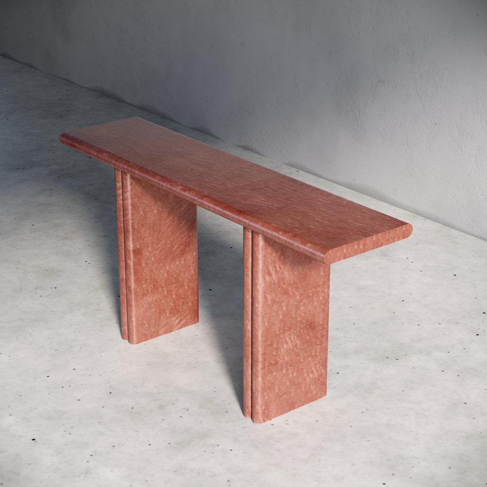 Jacques Apricot Orange Console Table in Birds Eye Maple by Fred & Juul ...