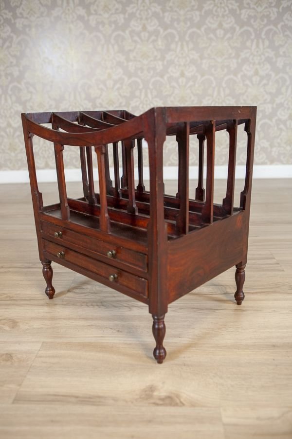 Mid 20th Century Walnut Magazine Rack, 1950s for sale at Pamono
