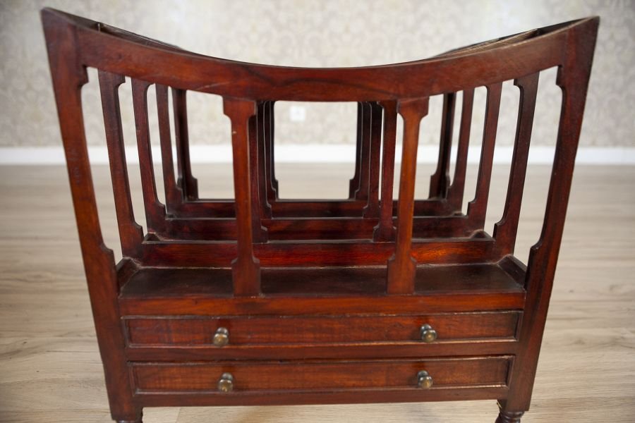 Mid 20th Century Walnut Magazine Rack, 1950s for sale at Pamono