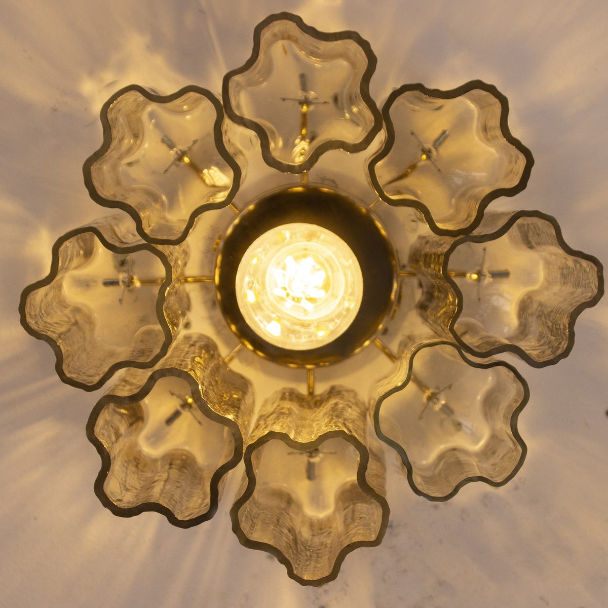 Small Ceiling Light in Smoky Murano Glass, 1990s for sale at Pamono