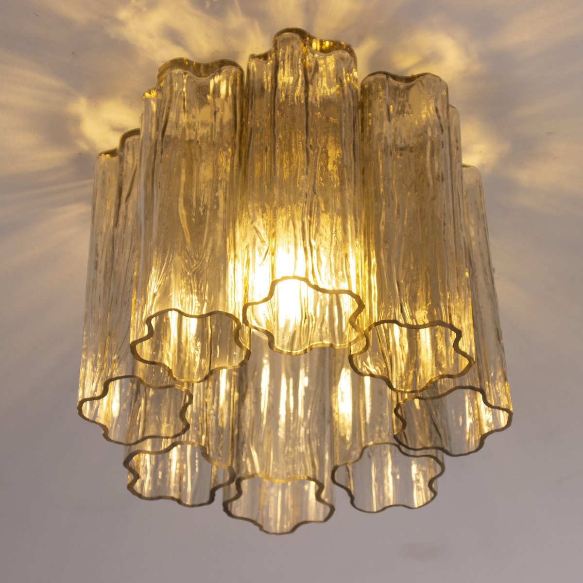 Small Ceiling Light in Smoky Murano Glass, 1990s for sale at Pamono