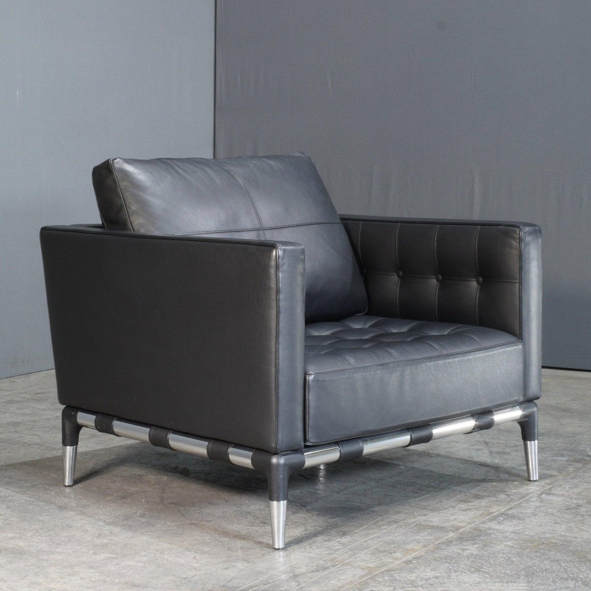 Privé Chair in Black Leather by Philippe Starck for Cassina, 2007 for ...