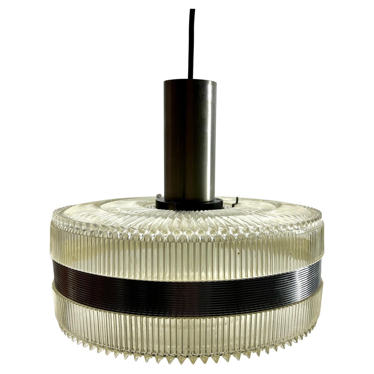 Mid-Century Scandinavian Pendant Light with Acrylic Optical Shade, 1960 ...