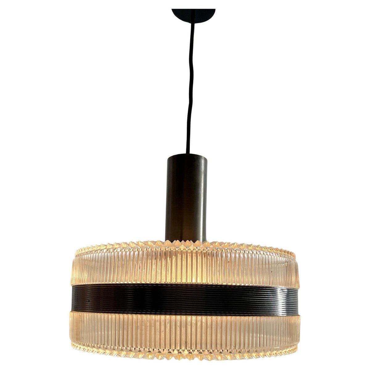 Mid-Century Scandinavian Pendant Light with Acrylic Optical Shade, 1960 ...