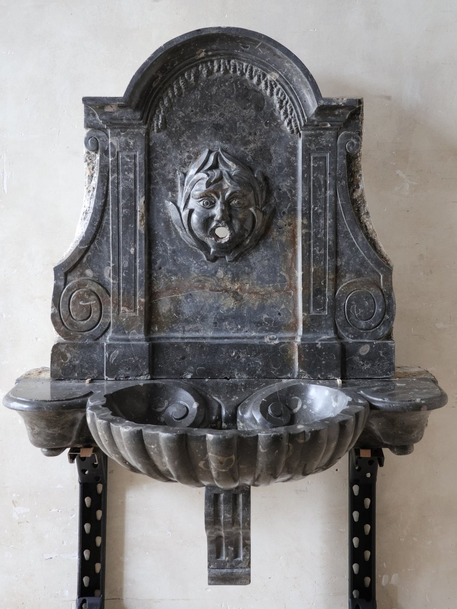 Large Hand-Hewn St. Cyr Marble Wall Fountain, 18th Century for sale at ...