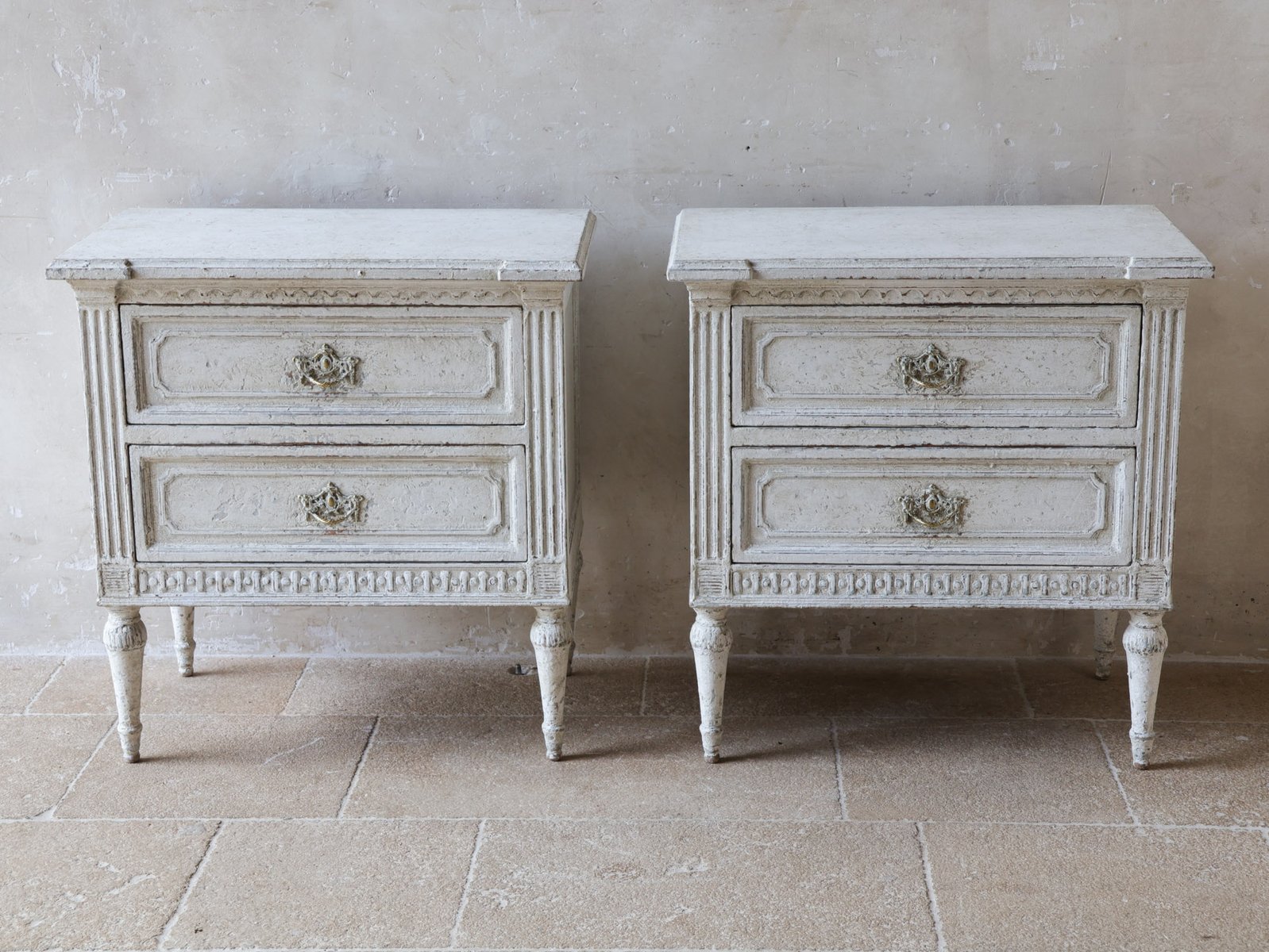 Antique French Chests of Drawers, 19th Century, Set of 2 for sale at Pamono