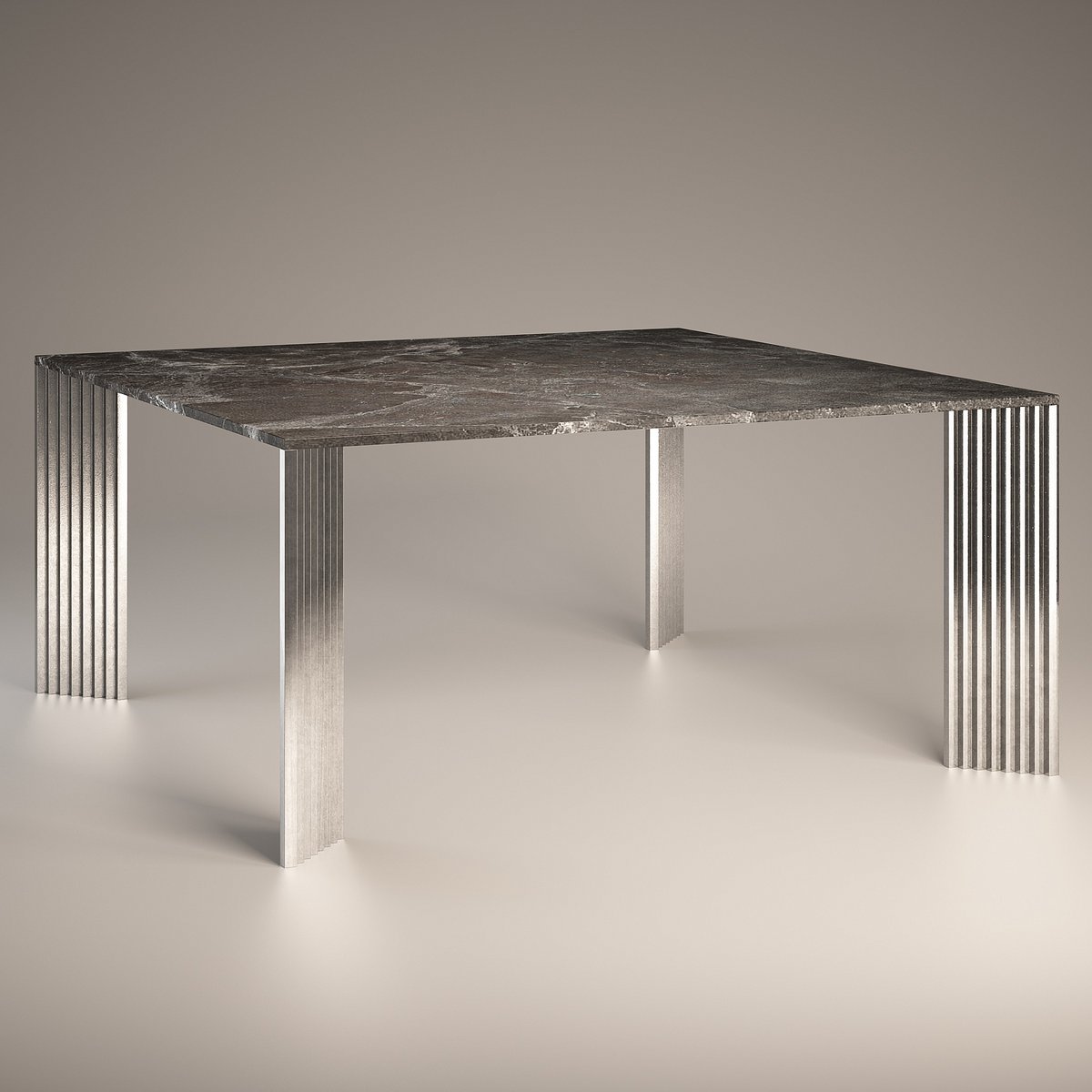 Piero Dining Table with Cast Aluminum Legs and Emperador Grey Marble Top by Fred & Juul for sale ...