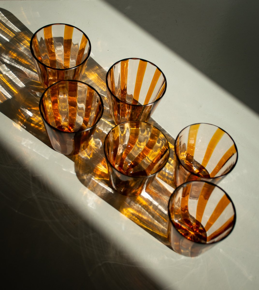 Short Drinking Glasses in Murano Glass by Mariana Iskra, Set of 6 for ...