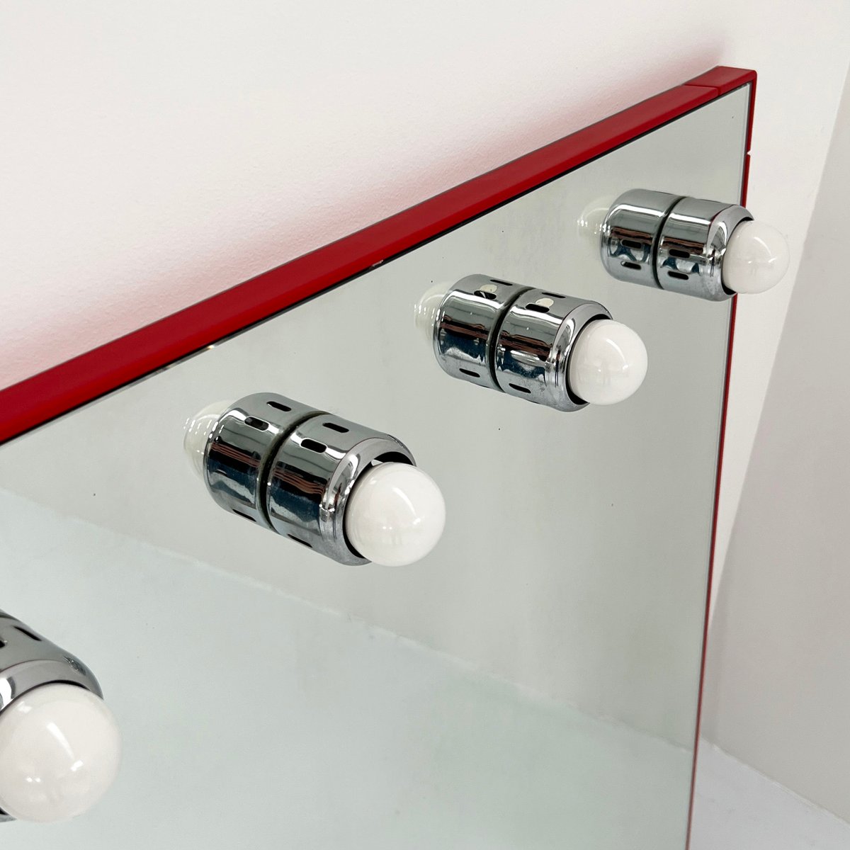 Red Vanity Mirror from Gedy, 1970s for sale at Pamono