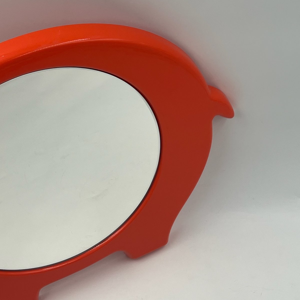 Space Age Orange Wall Mirror with Hippo Shape from Poss Denmark, 1960s ...