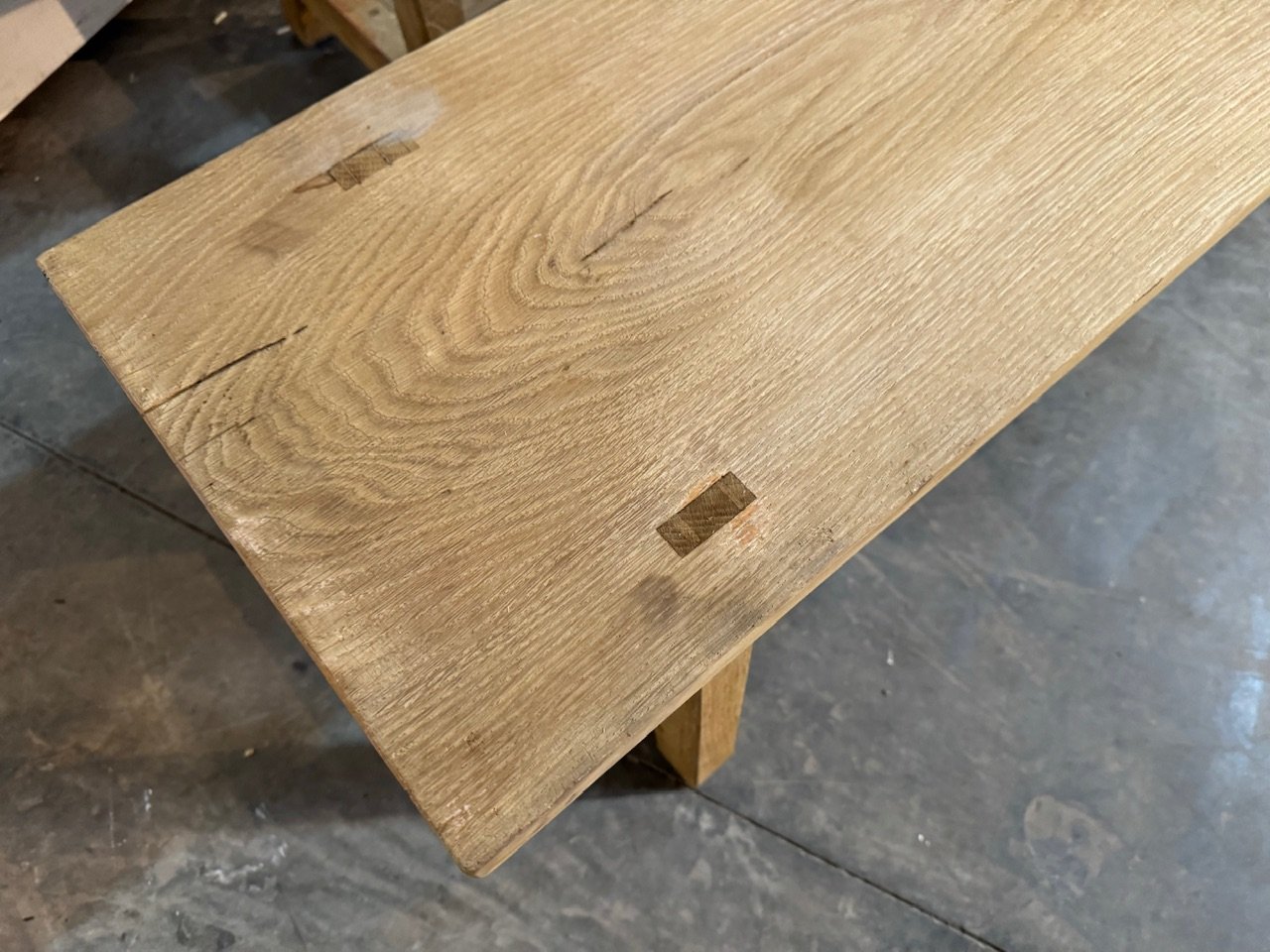 Very Long Oak Dining Benches, 1930, Set of 2 for sale at Pamono