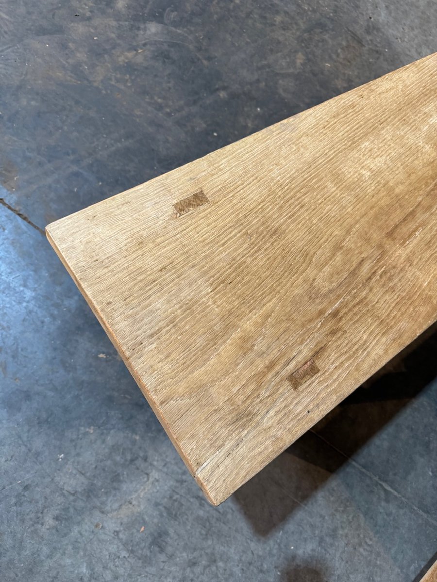 Set of Very Long Oak Dining Benches, 1930 for sale at Pamono