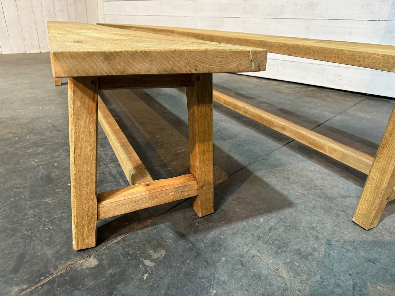 Set of Very Long Oak Dining Benches, 1930 for sale at Pamono