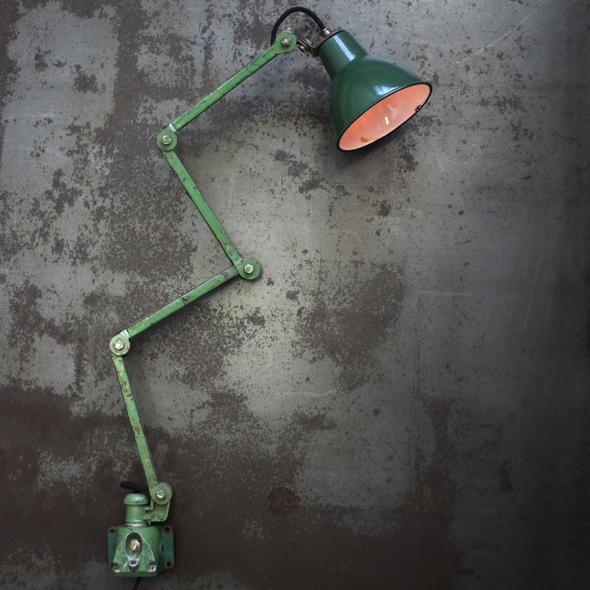 Vintage Industrial Green Metal 4-Arm Machinist Work Wall Light from ...