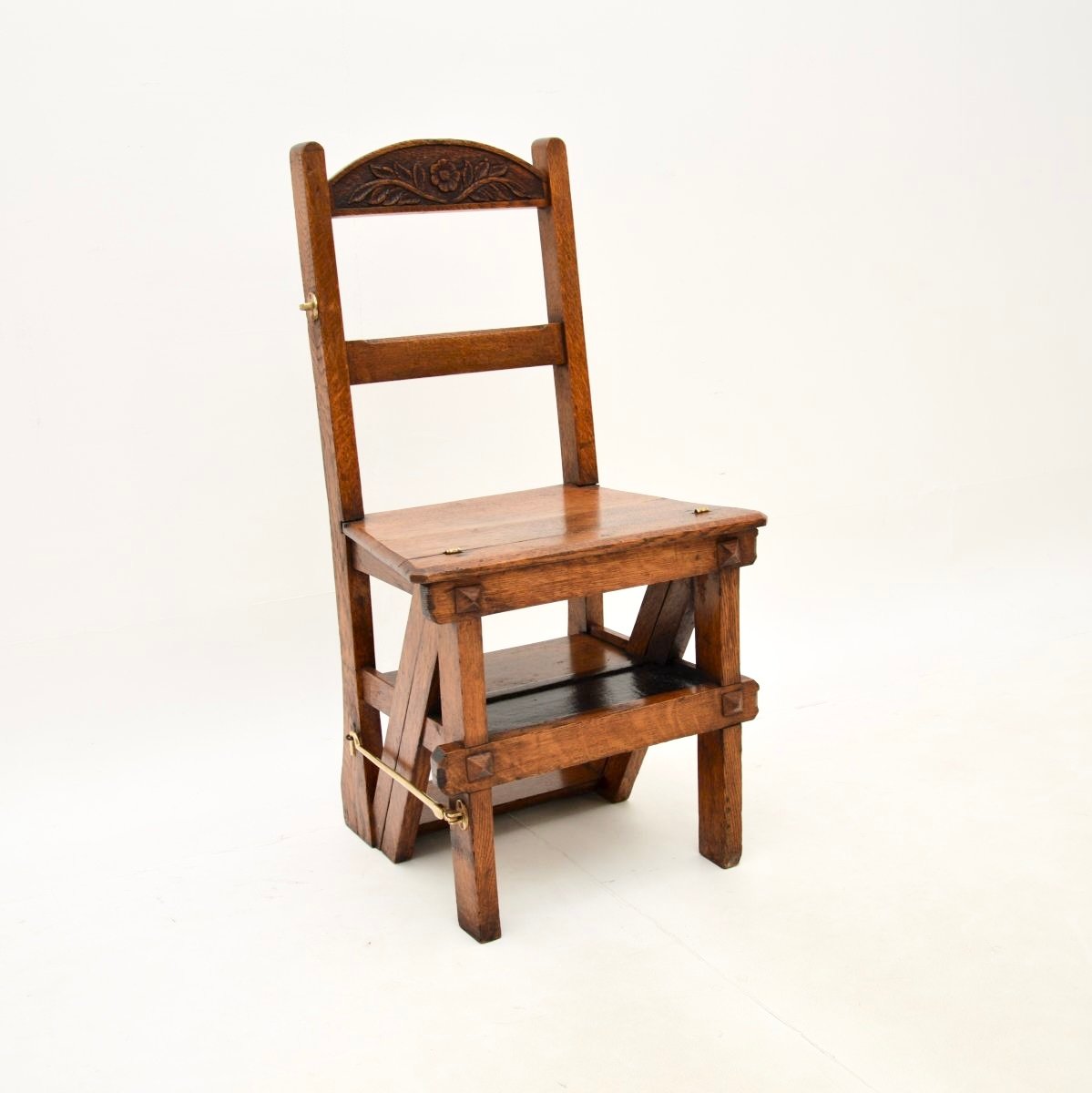 Victorian Oak Metamorphic Chair Library Steps, 1880s for sale at Pamono