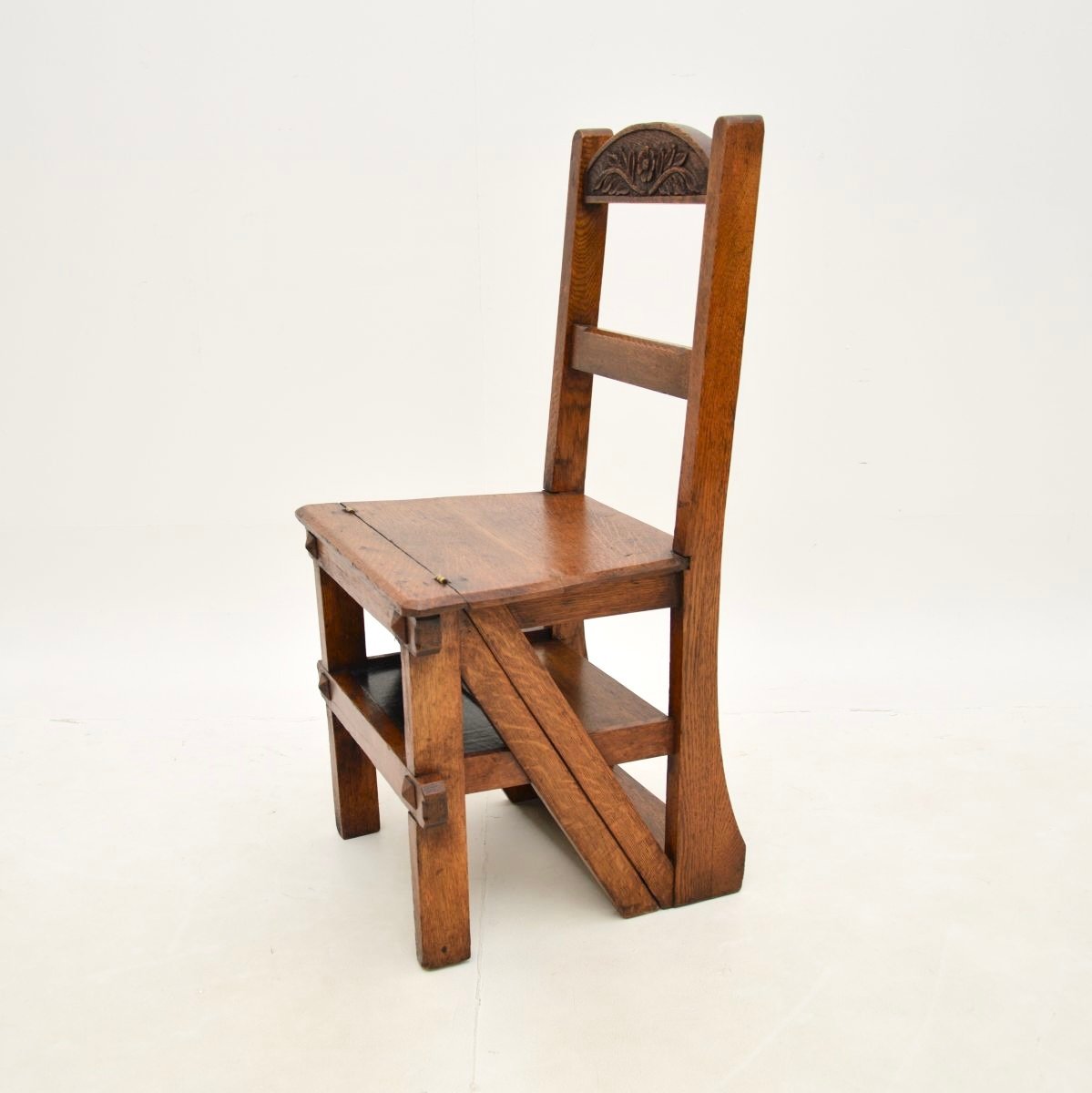 Victorian Oak Metamorphic Chair Library Steps, 1880s for sale at Pamono