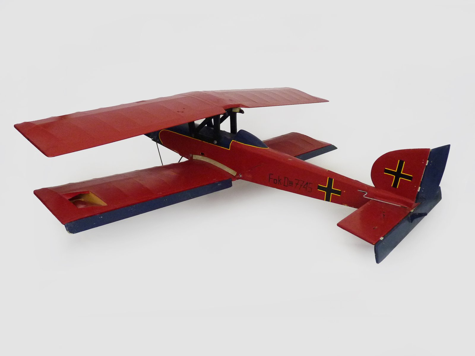 Large Model of Fokker d.vii 7745 Biplane Aircraft, 1970s for sale at Pamono