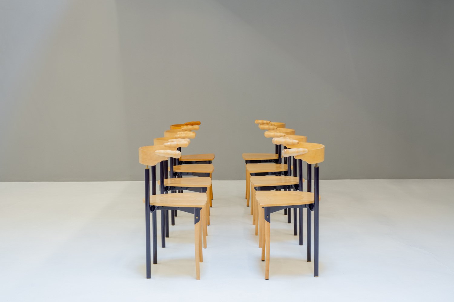 Mod. Jansky Dining Chairs by Bořek Šípek for Driade, 1989, Set of 8 for ...