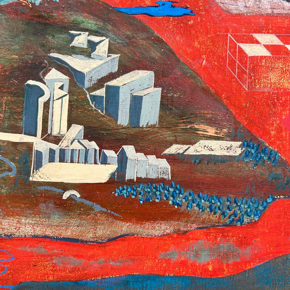 Yuiji Umetsu, Japanese Composition, 1989, Oil on Canvas for sale at Pamono