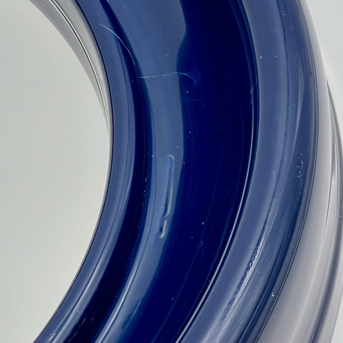 Vintage Blue Plastic Wall Mirror with Round Frame, 1970s for sale at Pamono