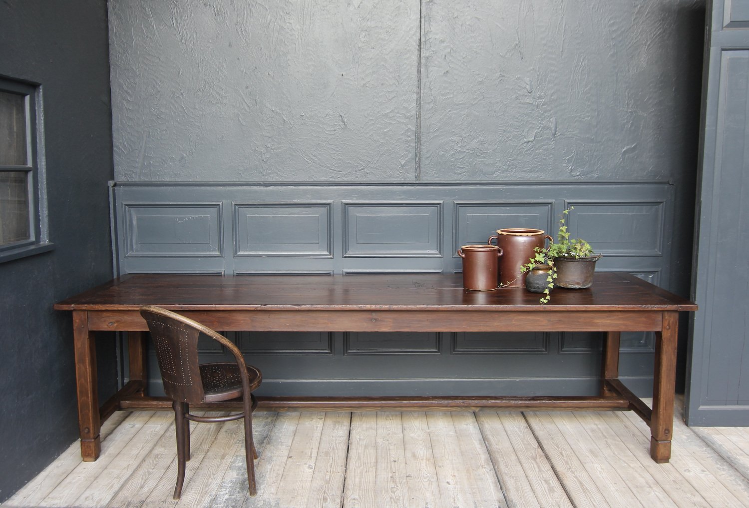 Large French Farm Dining Table, 1890s for sale at Pamono