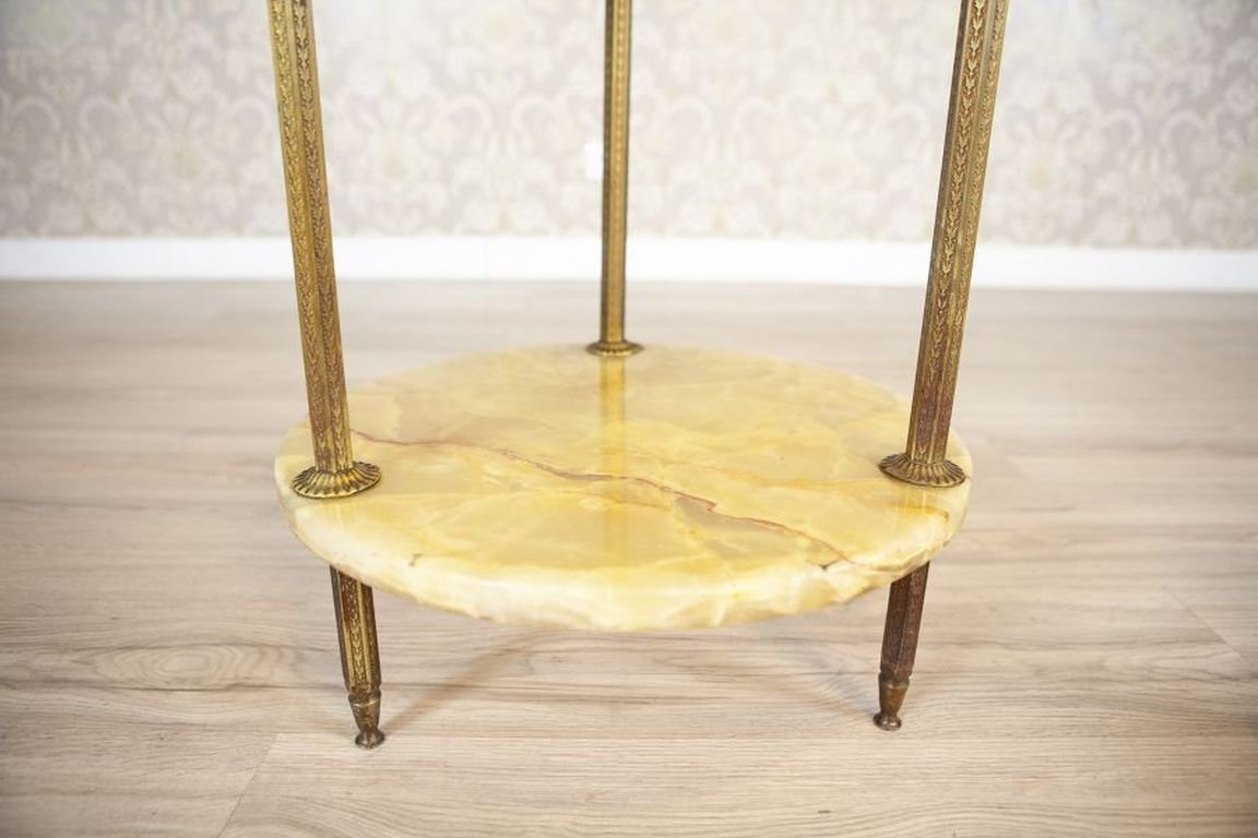 Round Onyx Side Table, 1960s for sale at Pamono