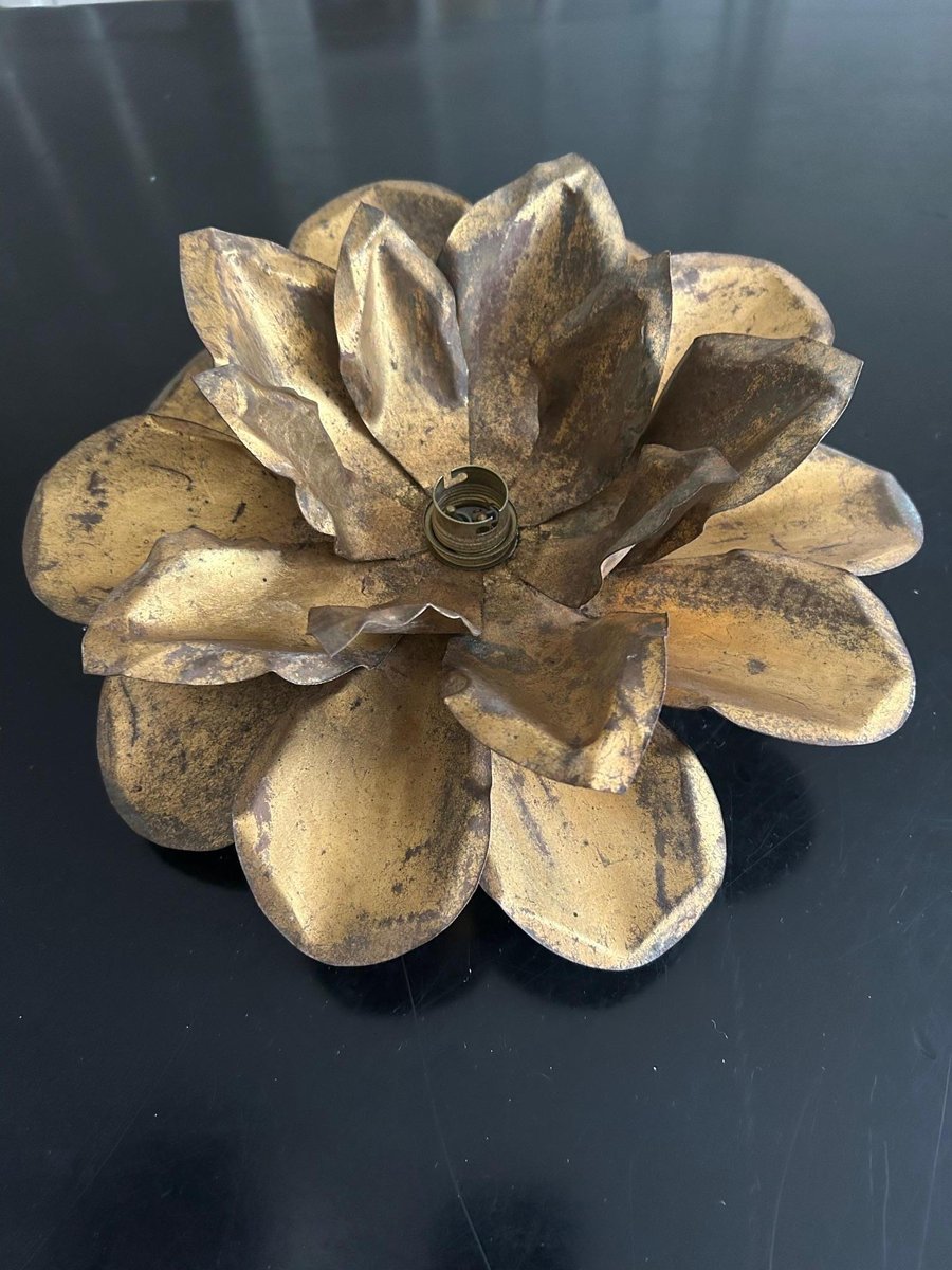 Brass Lotus Wall Light from Maison Jansen, 1970s for sale at Pamono