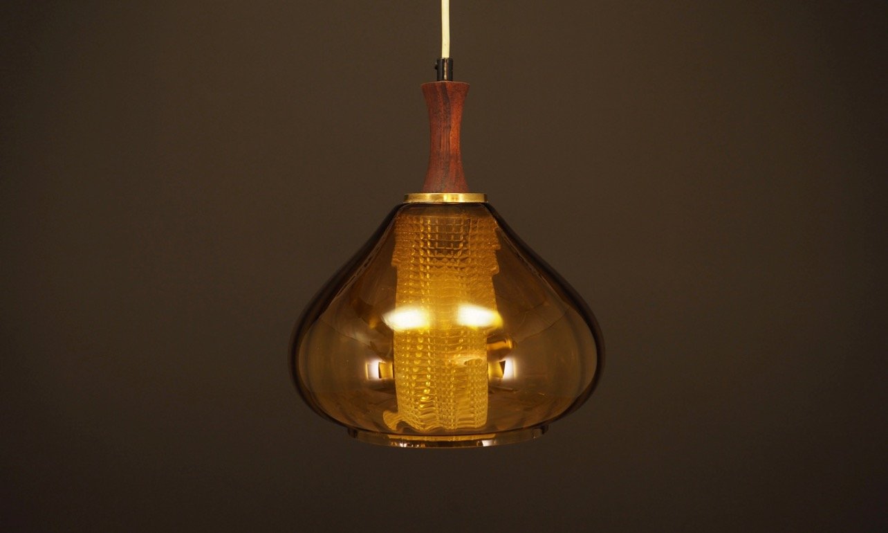 Danish Glass Pendant Lamp, 1970s for sale at Pamono