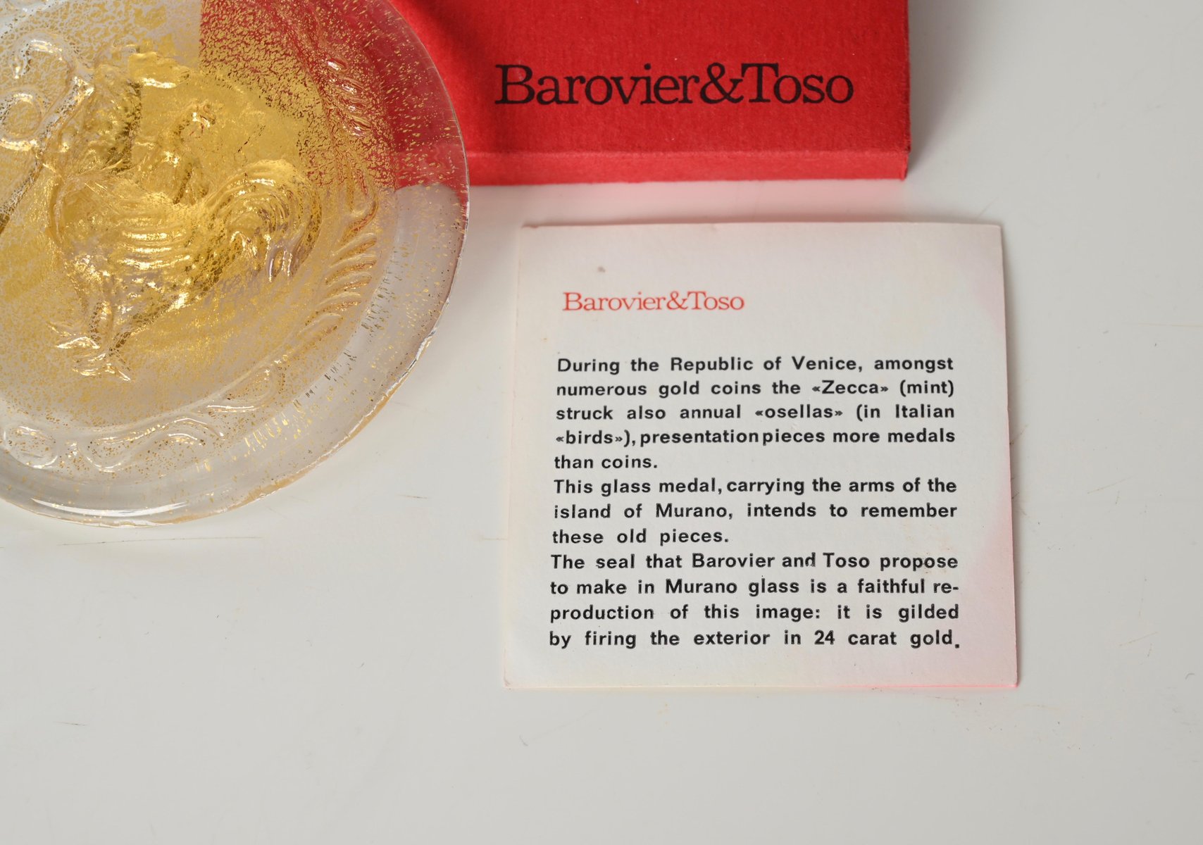 Murano Gold Crystal Glass Paperweight by Barovier & Toso, 1950s for ...
