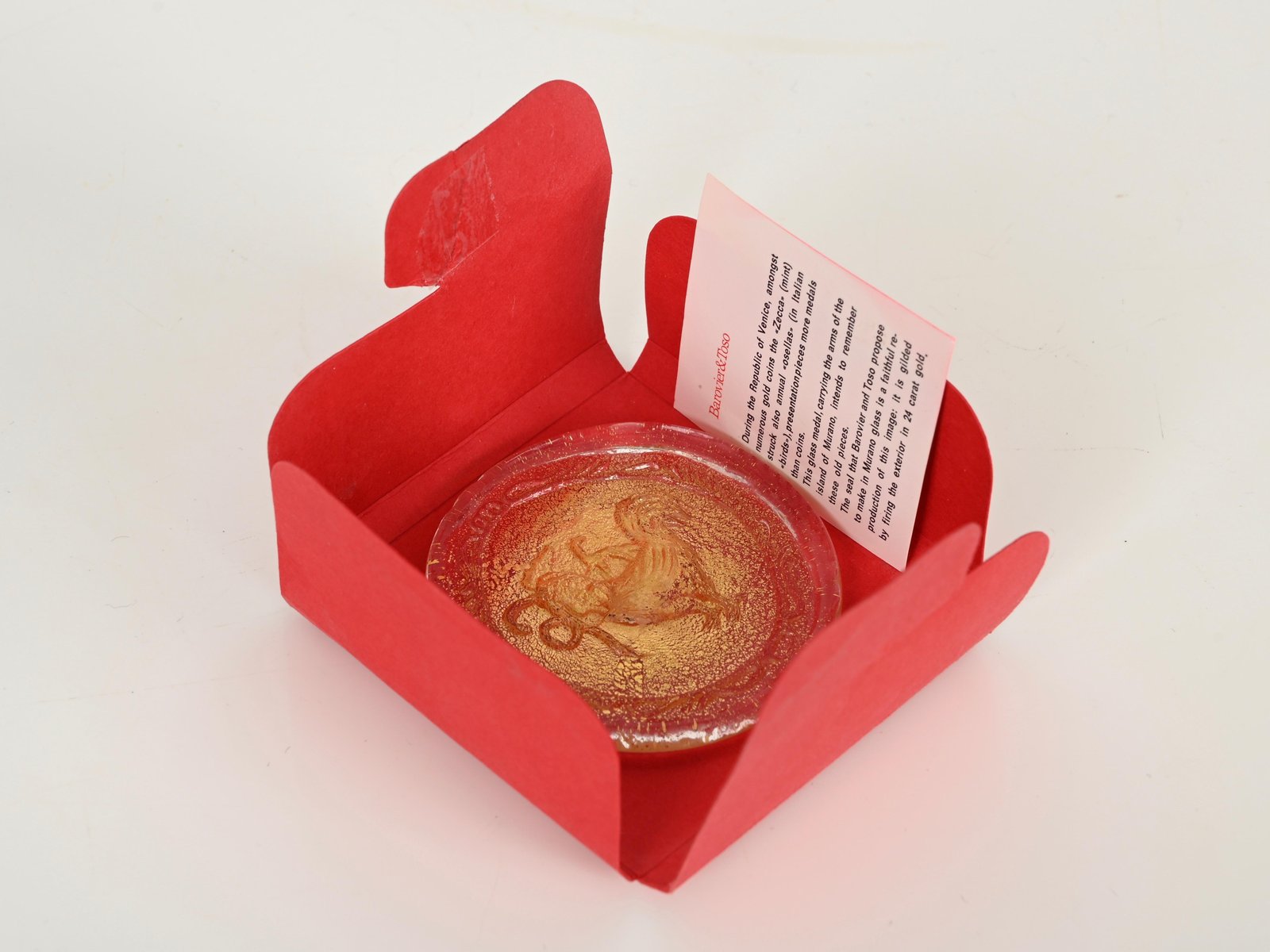 Murano Gold Crystal Glass Paperweight by Barovier & Toso, 1950s for ...