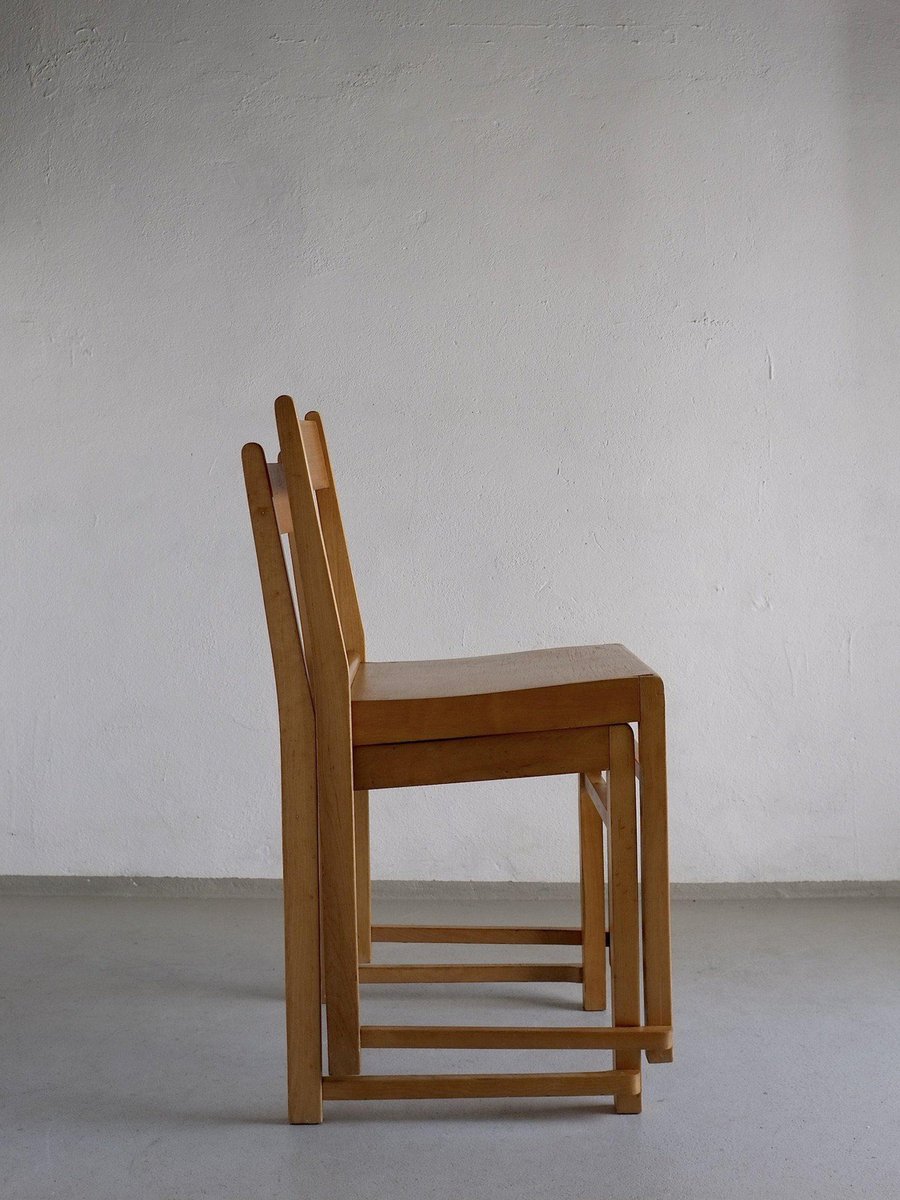 Swedish Modern Stacking Chairs by Sven Markelius, 1940s, Set of 2 for sale at Pamono