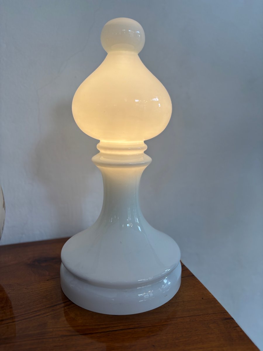 White Bishop Chess Piece Table Lamp by Ivan Jasek, 1970s for sale at Pamono