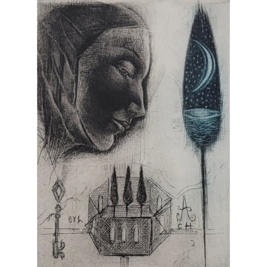 Ewa Kutylak, A Garden, Mezzotint and Drypoint on Paper for sale at Pamono