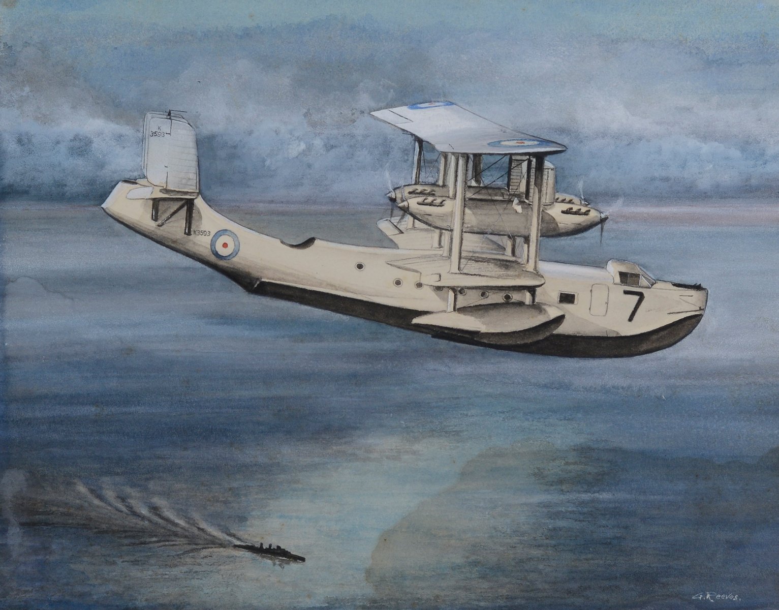 Geoffrey Reeves, Shorts Sincaport Mark 11, 1970s, Watercolor for sale ...