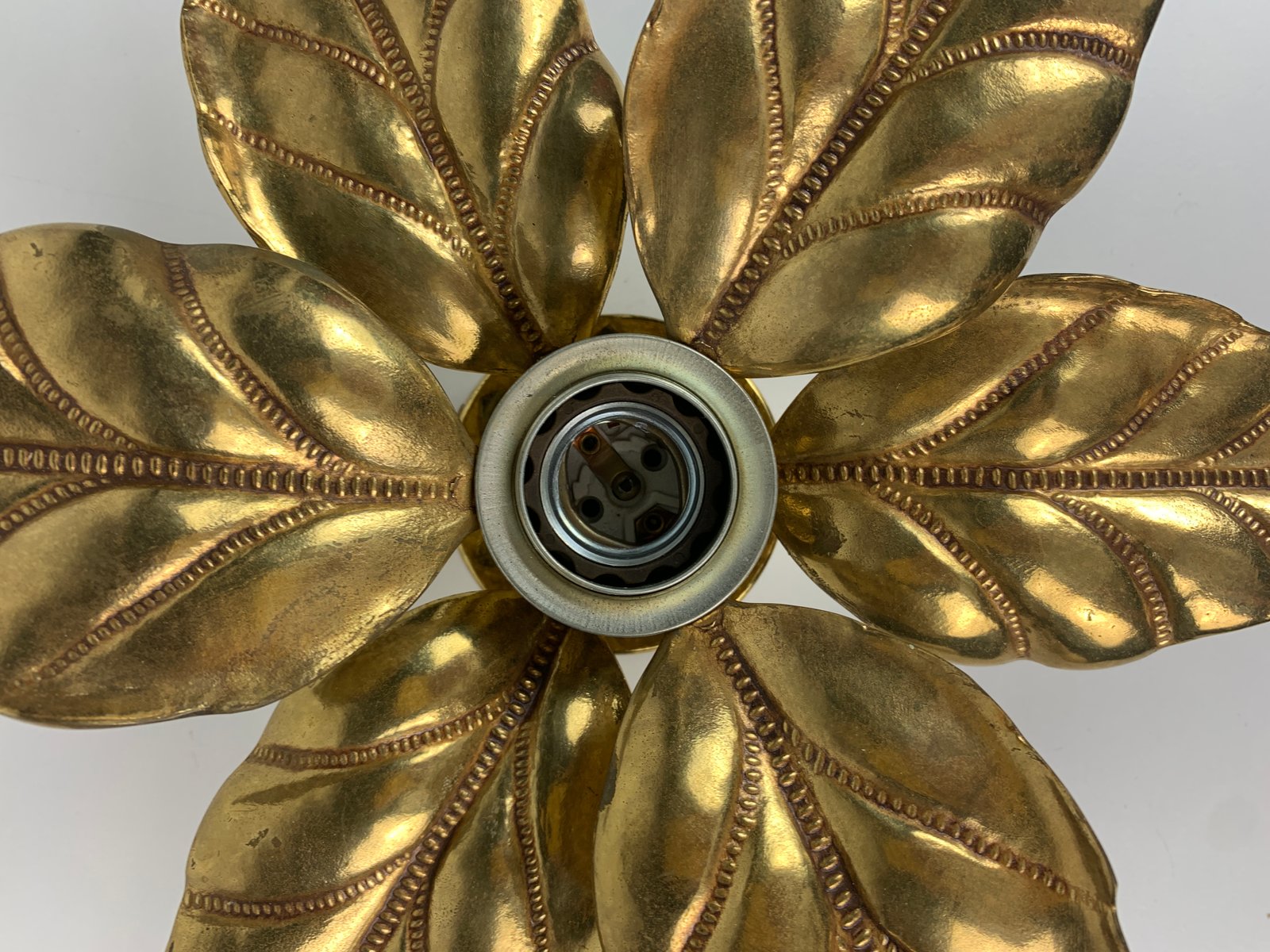 Florentine Brass Floral Wall Sconce by Willy Daro for Massive Lighting ...