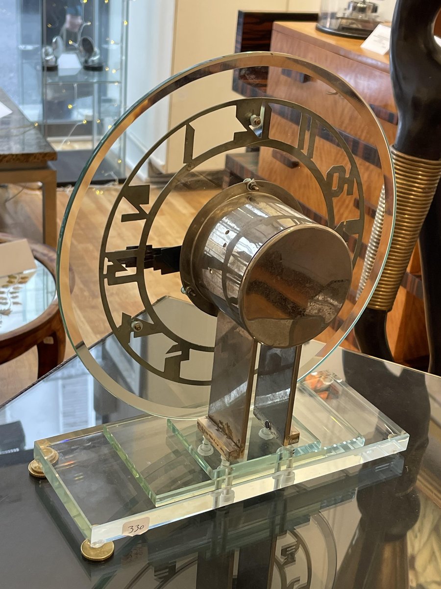 Art Deco Transparent Glass Electric Pendulum Clock from Ato, France ...