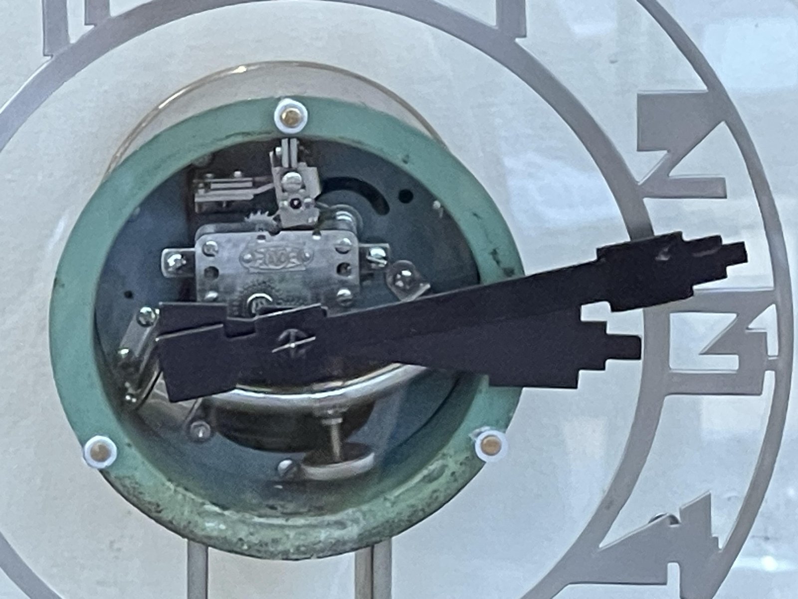 Art Deco Transparent Glass Electric Pendulum Clock from Ato, France ...