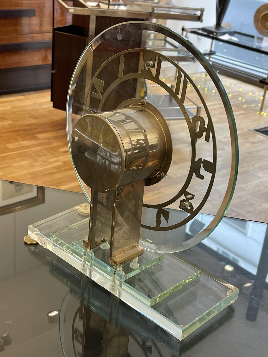 Art Deco Transparent Glass Electric Pendulum Clock from Ato, France ...