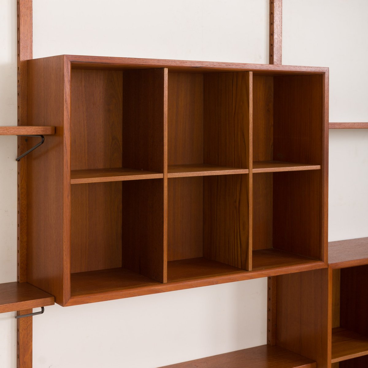 Mid-Century Scandinavian Teak Wall Unit, 1960s for sale at Pamono