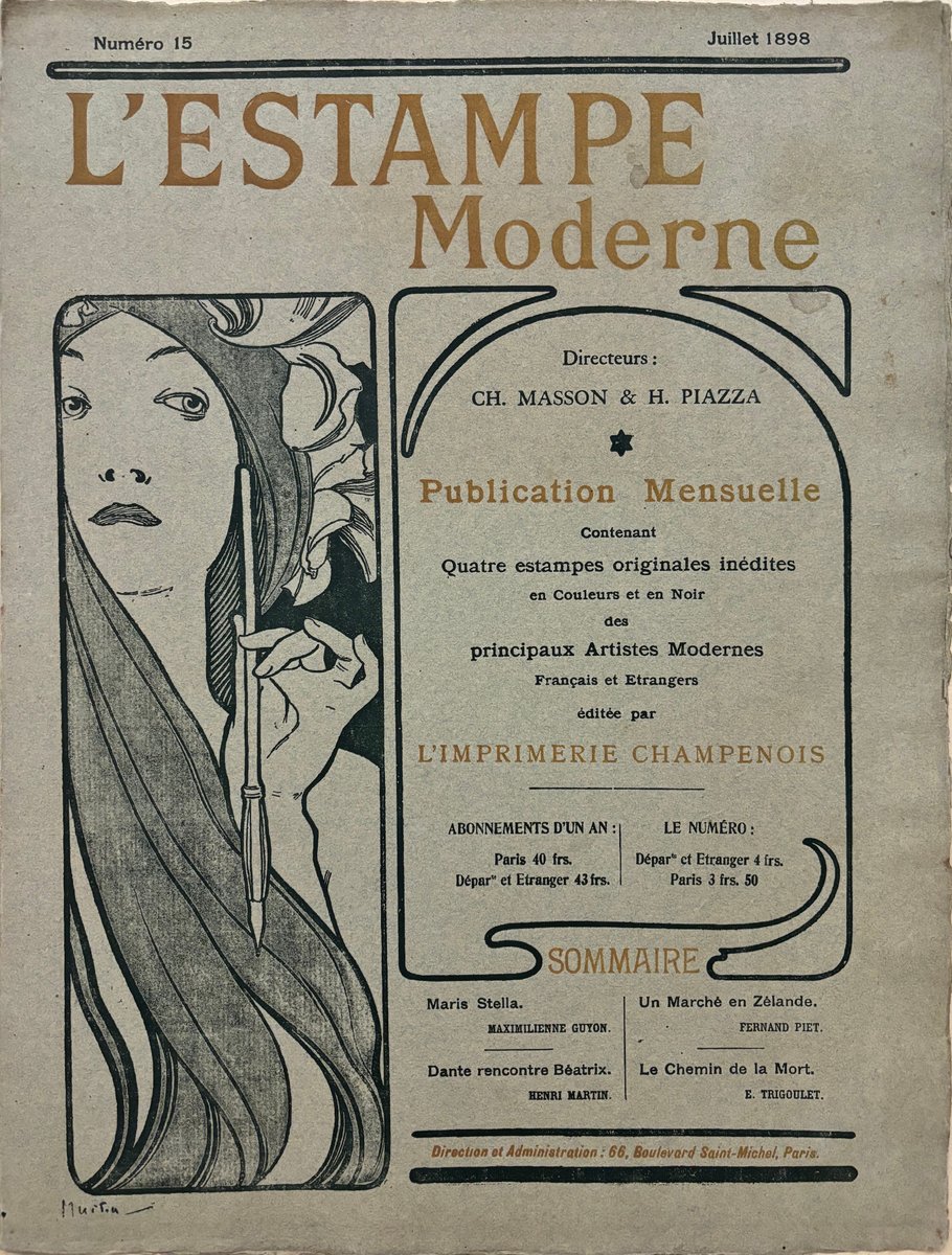 Alphonse Mucha, Cover for l'Estampe Moderne, July 1898, Lithograph for ...