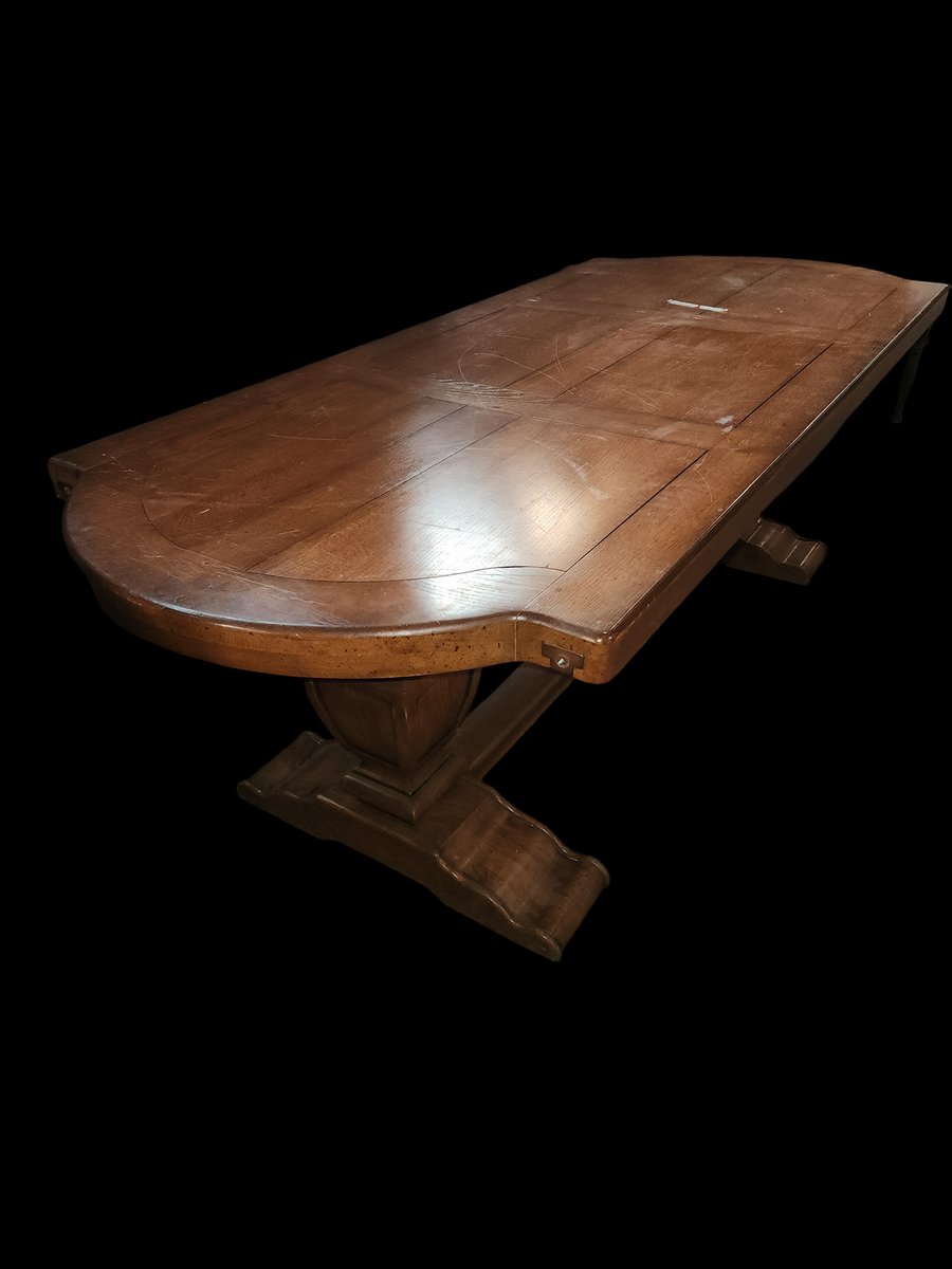 Large Vintage Oak Monastery Table, 1970s for sale at Pamono